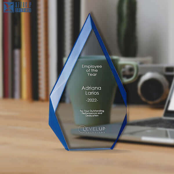 Desk Award - Acrylic Blue Flame TP6748S