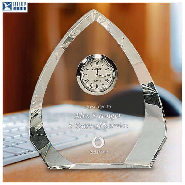 Years of Service Award - Crystal Arch Clock SA-JD-0170