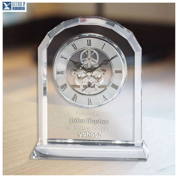 Crystal Arch Desk Clock Award - SA-85C05