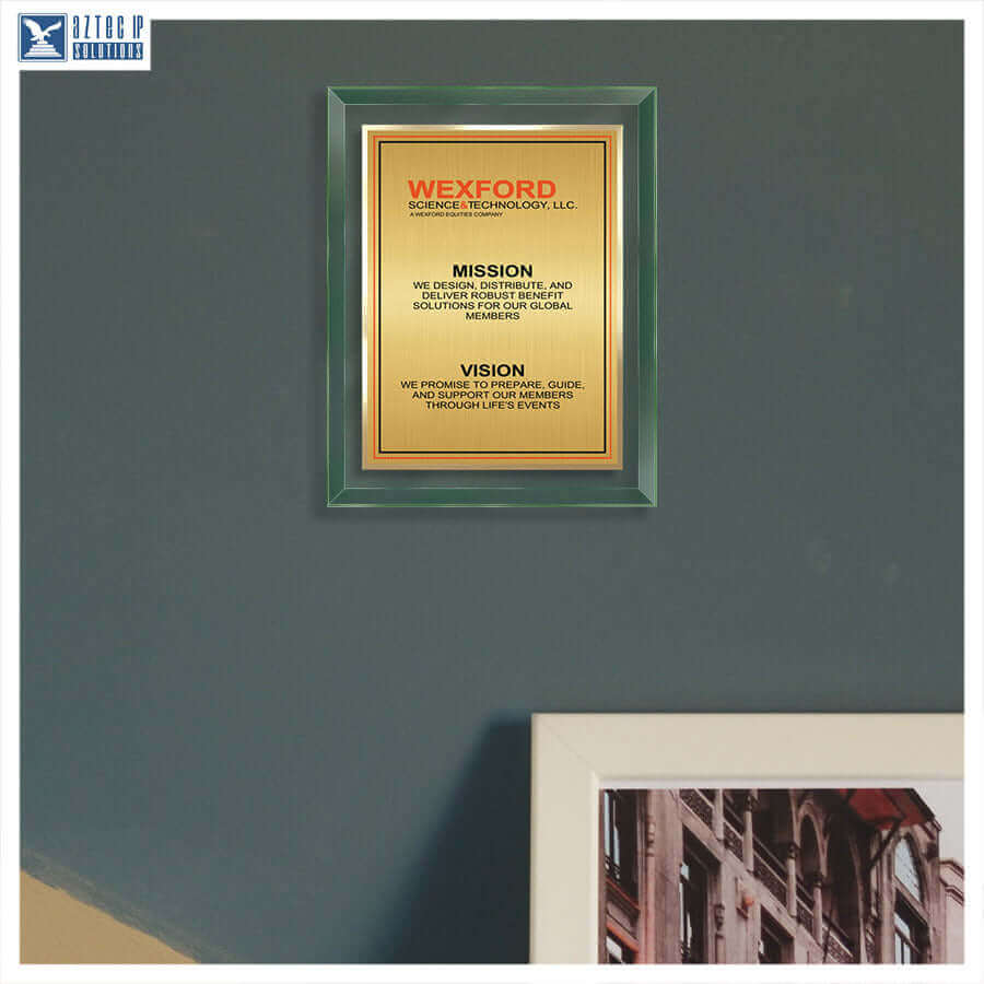 Mission Statement Plaques - Beveled Glass