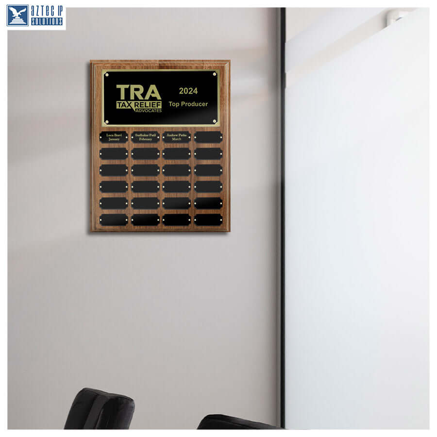 Perpetual Plaque - Genuine Walnut 24-Plate JS-WP24