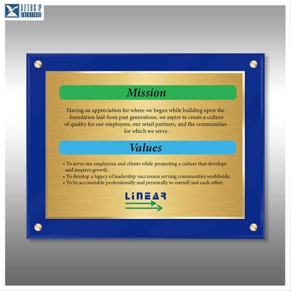 Mission Statement Plaque - BlueLucite® BL-MS912