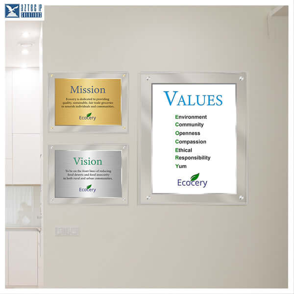 Mission Statement Plaques - Wood, Glass & TransLucites