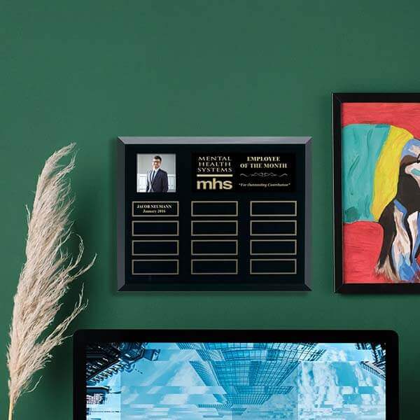 Perpetual Plaque - Black Glass Photo BG-PP-12