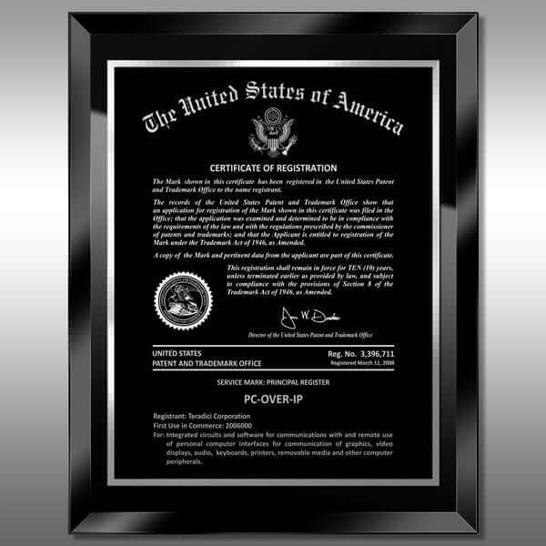 Trademark Plaque - Glass Black BG-TM15BBS