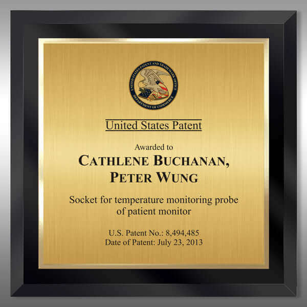 Patent Plaque - Black Glass IP Square BP-EZG9