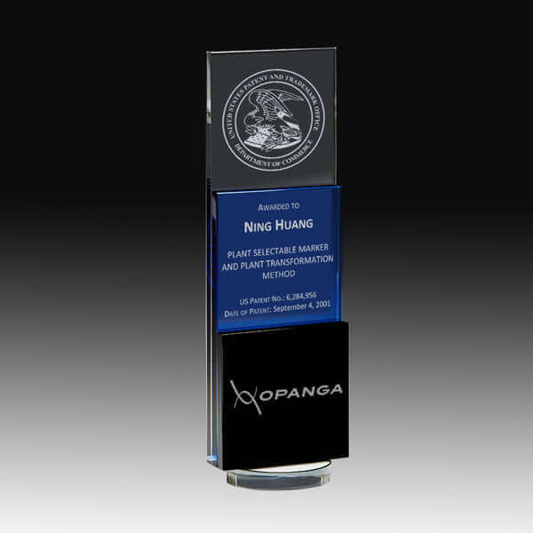 Patent Award - Optical Crystal Triscending IP Tower CP7731