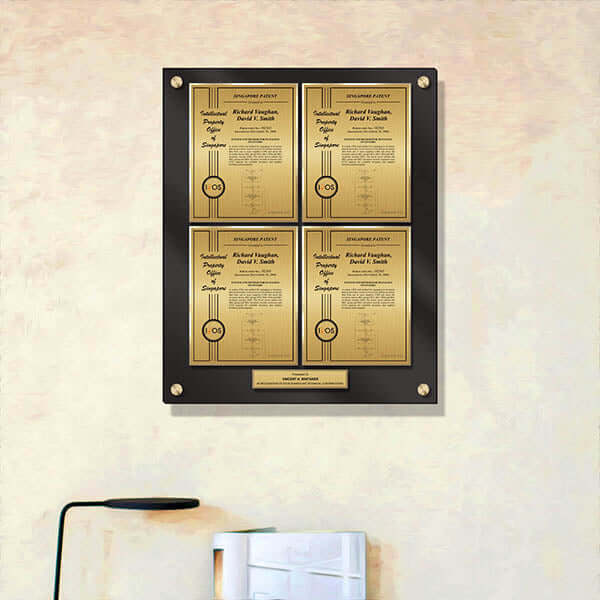 Patent Plaque - Black Presentation Panel PP-EZ22B