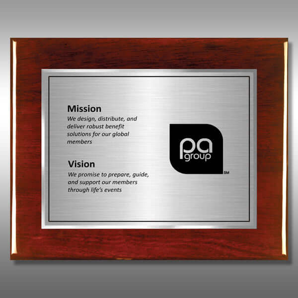 Mission Statement Plaque - Rosewood RP-MS20